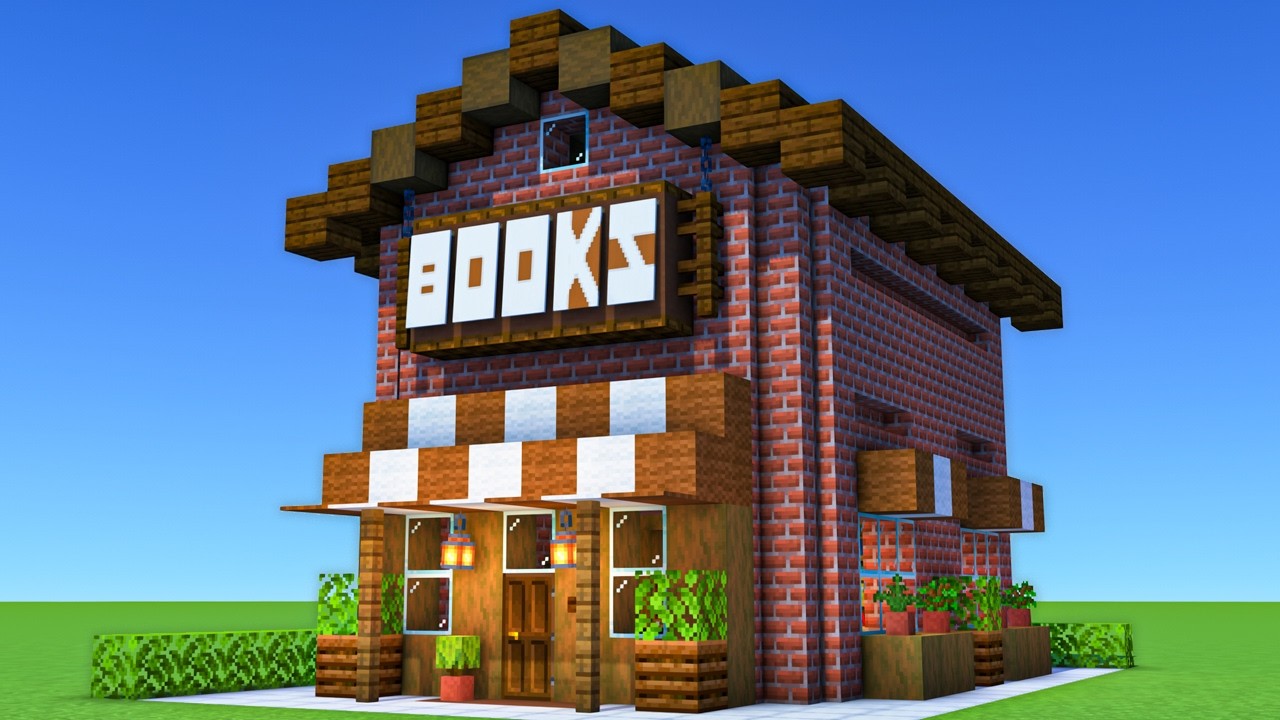 How To Build a Book Store In Minecraft | Including Interior - Minecraft Builders