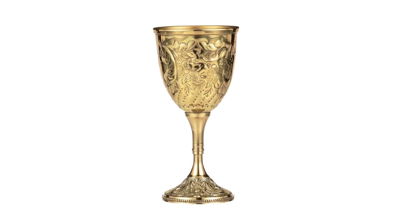 ⚡️ Design Toscano's The King's Royal Chalice Embossed Brass Goblets, TV8004, Brass