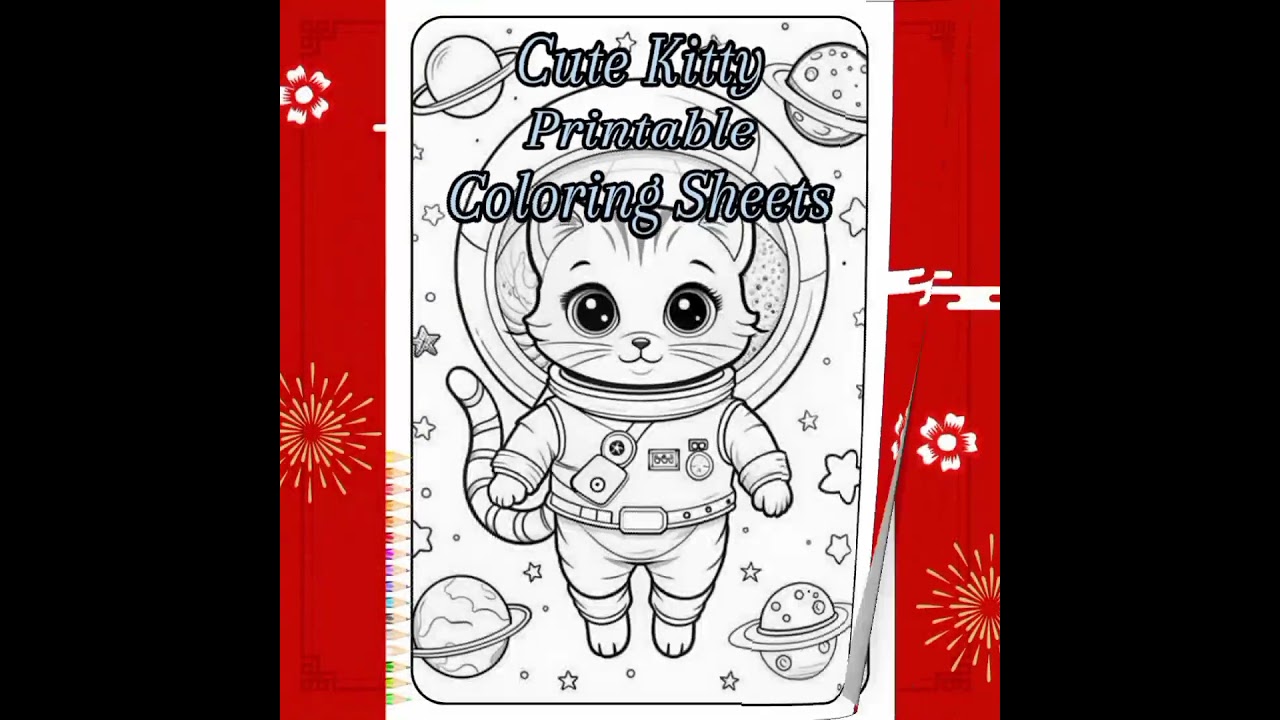 cute kitty printable coloring page #drawing #coloringtips #arttherapy  #art #coloring #shorts #fyp