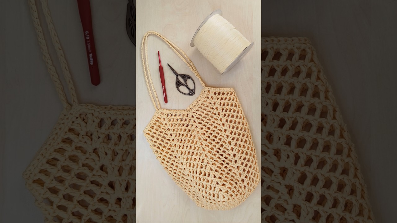 Patrón en formato PDF #ganchillo #crochet #bolsoganchillo #bag #raffia #raffiabag #ispie