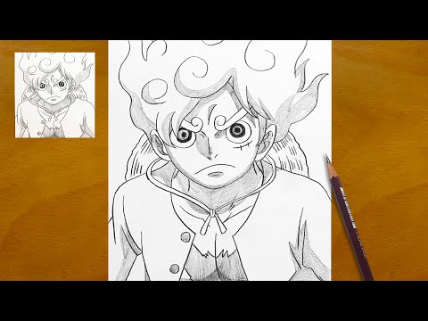 How to draw Luffy Gear 5 step by step || One Piece drawing tutorial || Easy anime sketch
