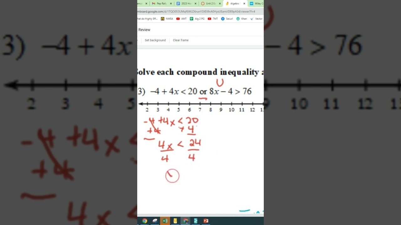 Solving Inequalities #algebra #linearinequality #math #graph #numberline #compound