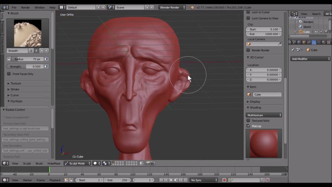 Character Head | Blender Sculpting Timelapse #1