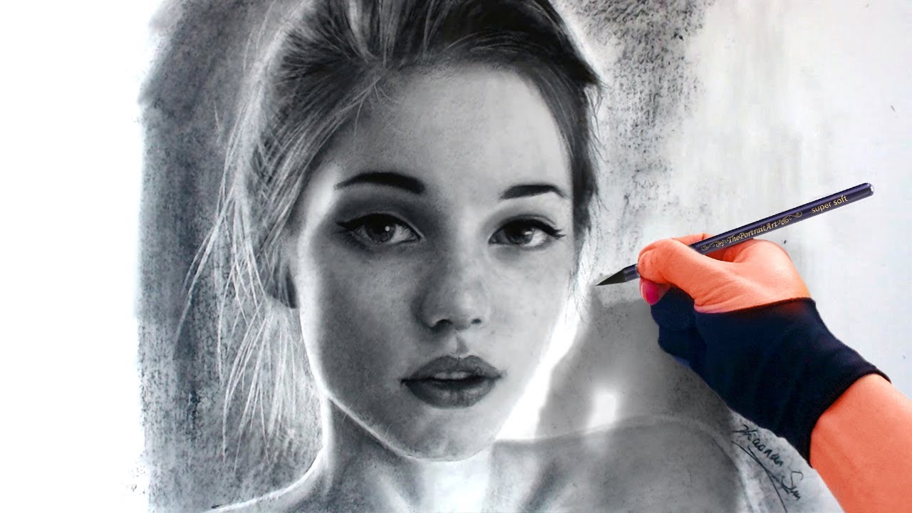 Beautiful Charcoal Portrait Drawing - FREE Art Tutorial (link in desc)