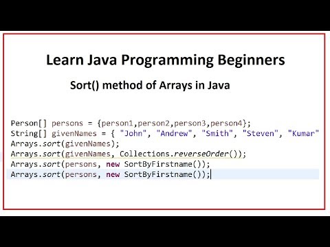Sorting of an array in java | Sorting array in java using comparator