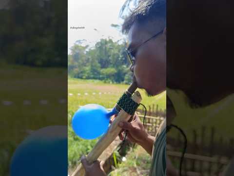 slingshot combination of wood and bamboo and balloon #diyslingshot