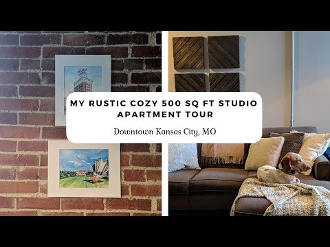 My Rustic Cozy 500 SQ FT Studio Apartment Tour | Downtown Kansas City, MO