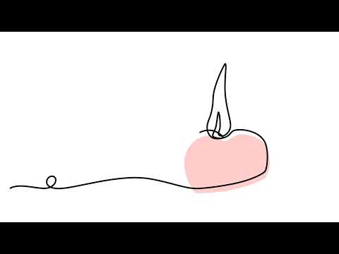 continuous one line drawing of a love candle. vector illustration