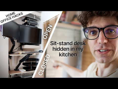2 Monitor Sit Stand Computer Workstation In A Tiny Nook!