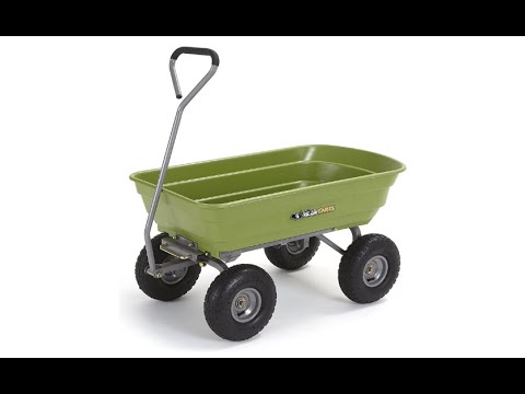 Gorilla Carts Poly Garden Dump Cart with Steel Frame and 10" Pneumatic Tires - Overview