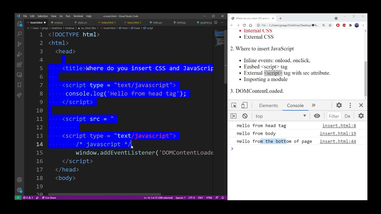 How To Include CSS And Run JavaScript In HTML Index (Homepage) File