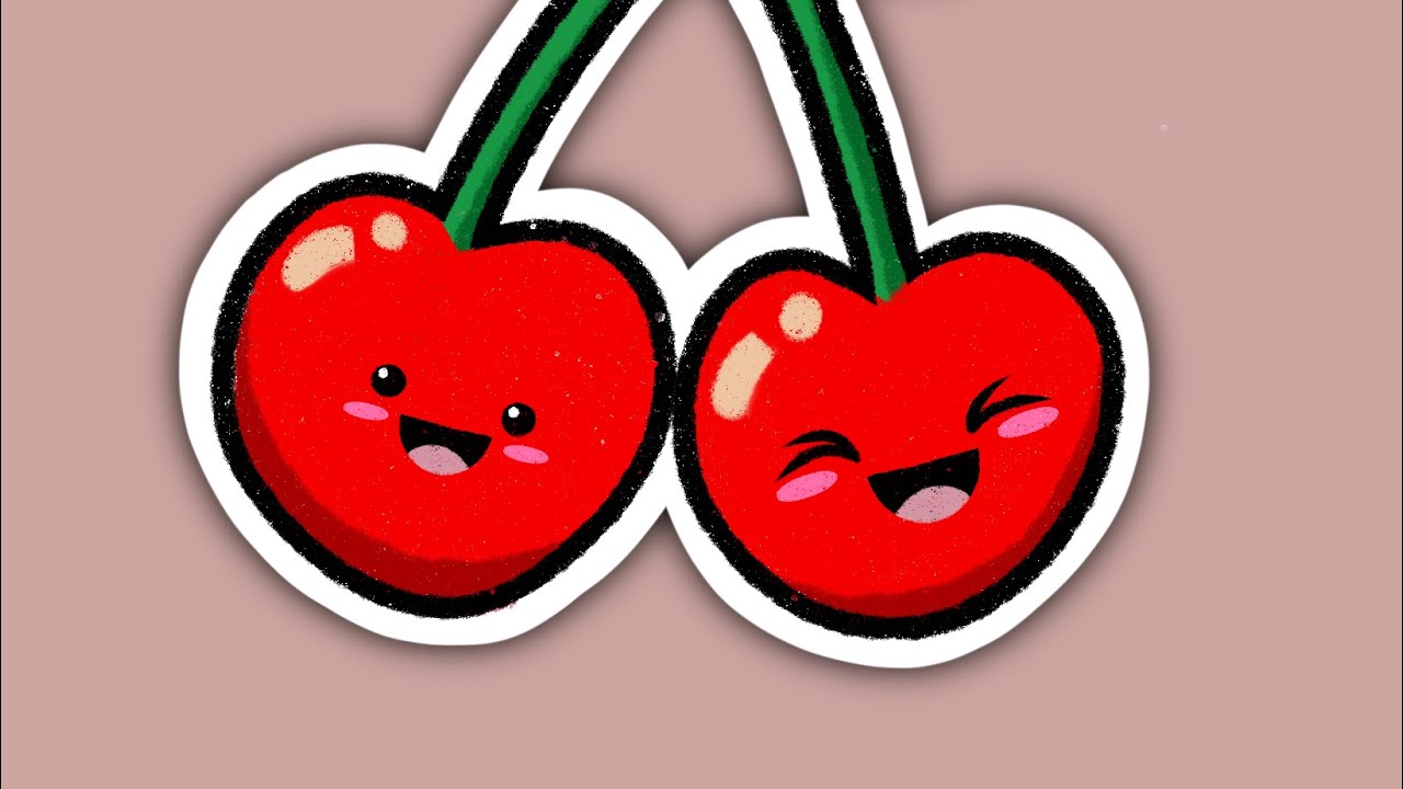 Let’s draw these cute cherries sticker in procreate on iPad