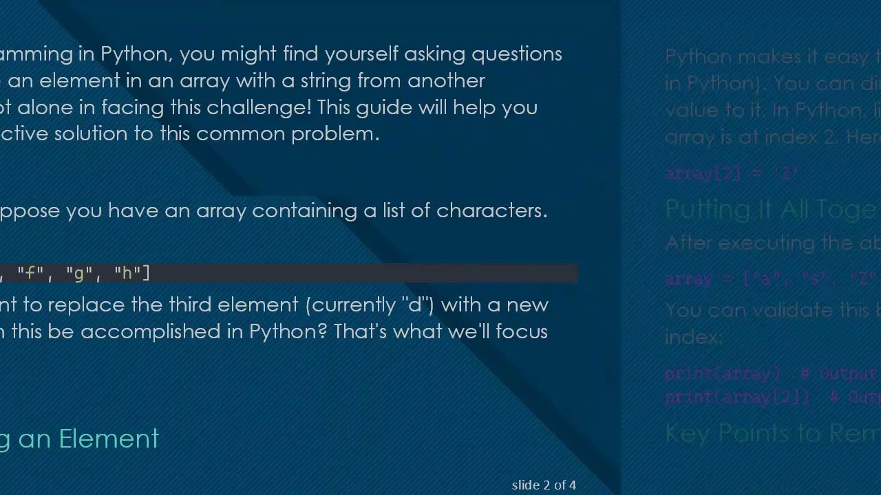 A Beginner's Guide to Replacing Array Elements in Python: How to Replace with a String