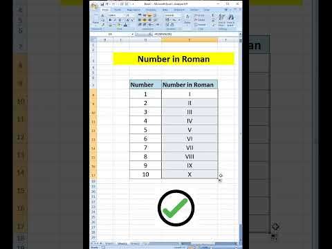 Roman Number in Excel #shortsexcel