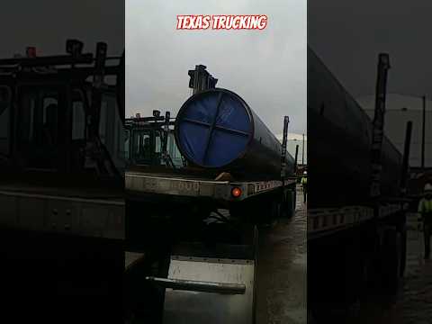 Loading and off loading 36" pipe #truckdriver #trucker #flatbed