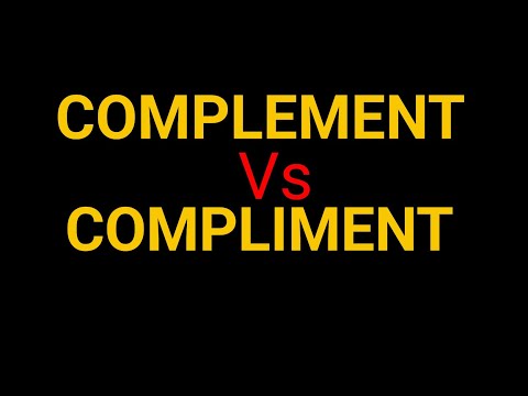Complement Vs Compliment