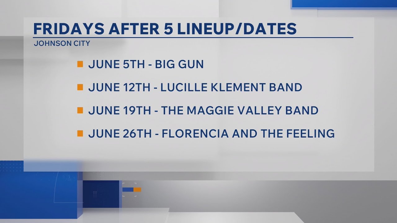 Fridays After 5: Summer concert series lineup, dates announced