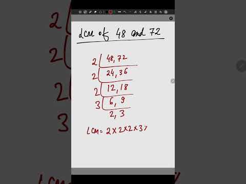 LCM of 48 and 72 #maths #shorts #youtubeshorts #trending #viral
