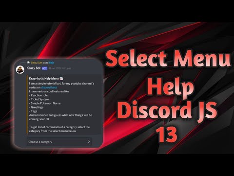 Discord JS Select Menu Help Command