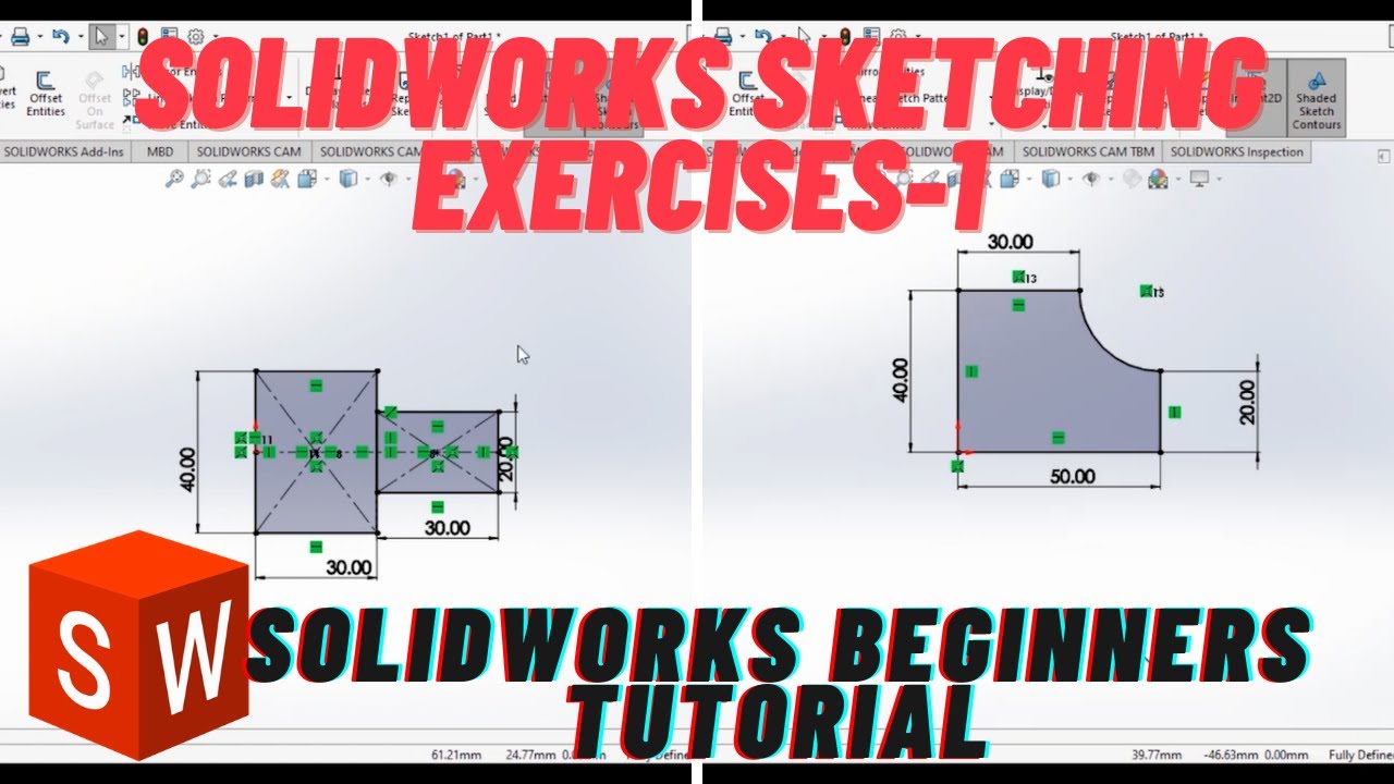 Learn SolidWorks From Scratch | SolidWorks Tutorial | Sketch Exercises - 1