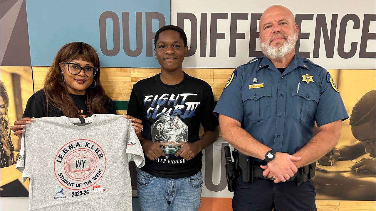Joshua Jibu | J.E.G.N.A. Klub Student of the Week Award | Gloria Willis Middle School | KCKPS