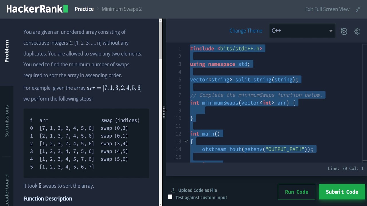 HackerRank Interview Prep Kit - Problem 8: Minimum Swaps 2