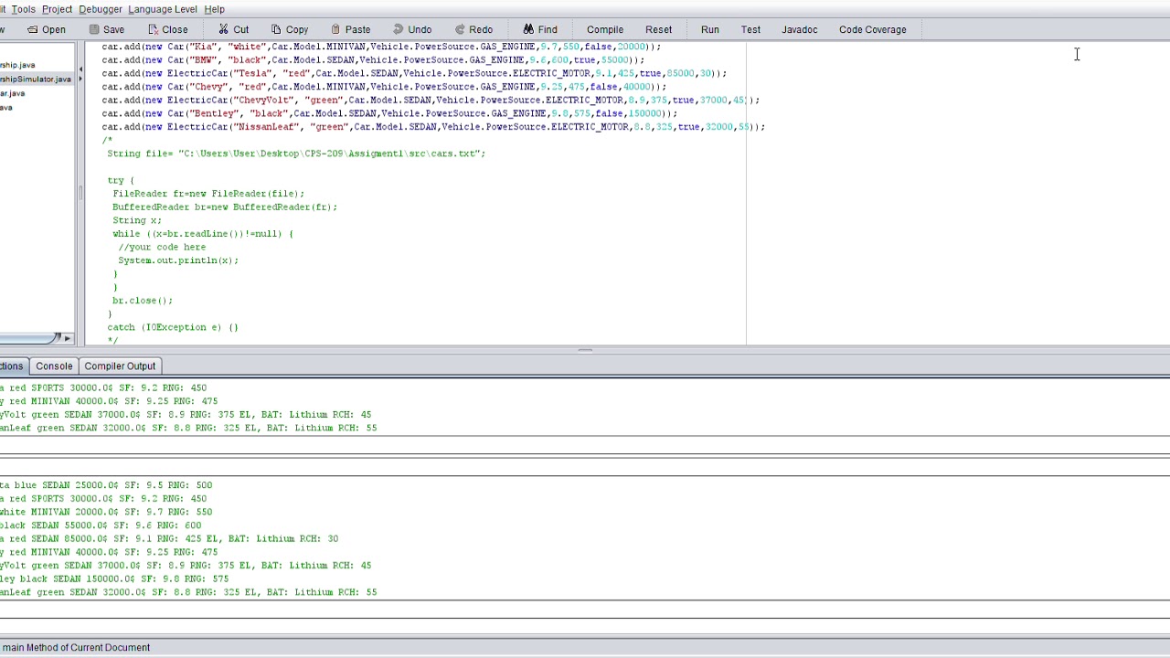 Car-dealership java program