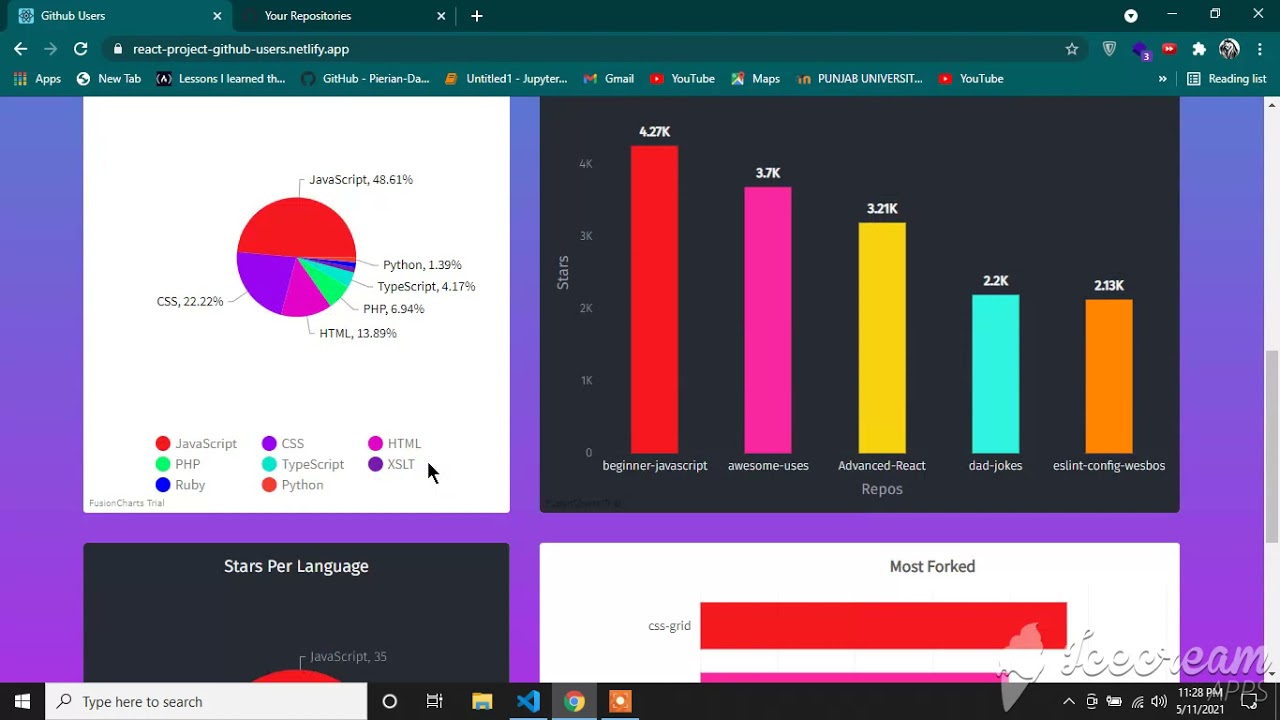 Github Users Stats viewer