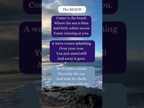 Poem for Kids | The Beach | English Poem #englishrhymes #poemsinenglish #poemsforkids #shorts