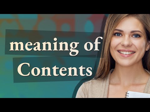Contents | meaning of Contents