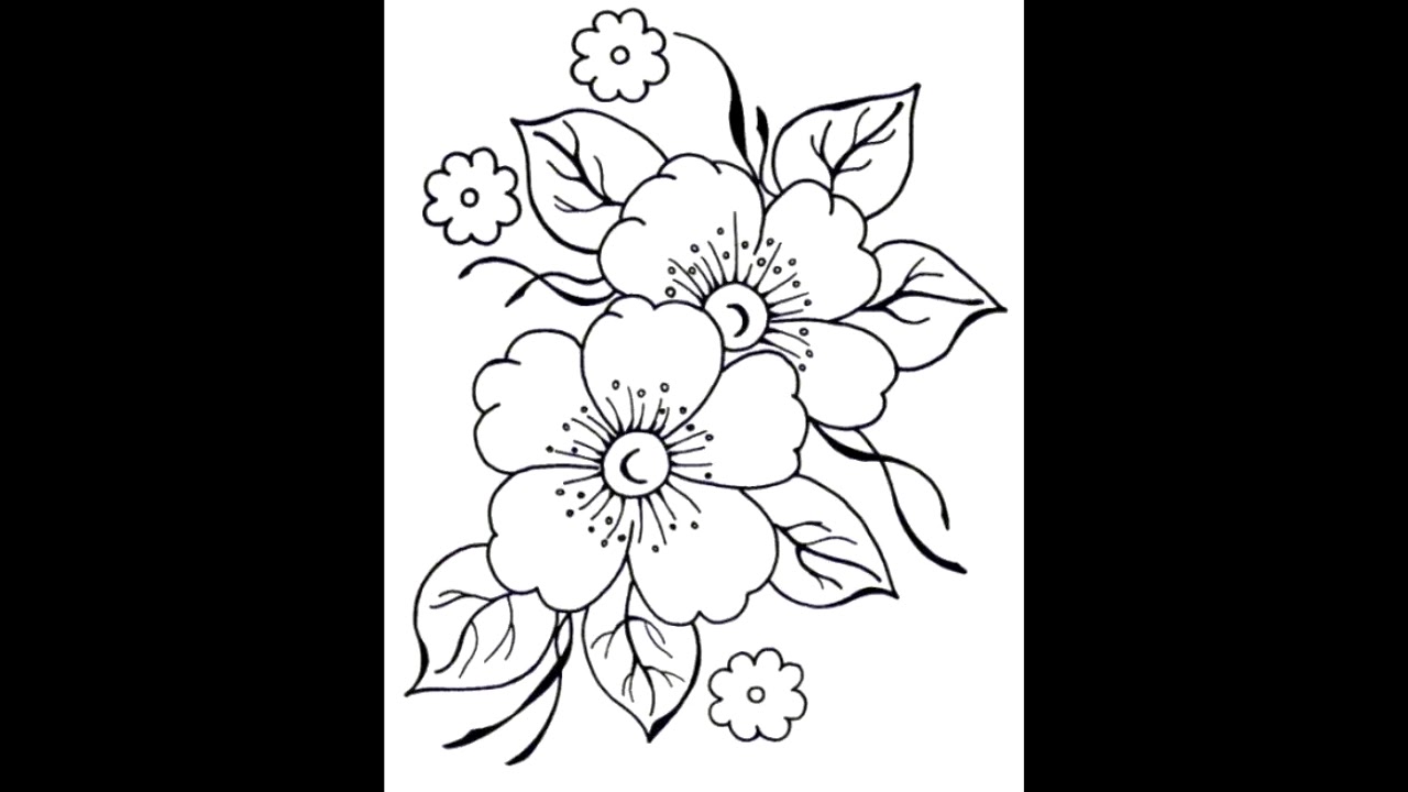 FLOR SAKURA PARA IMPRIMIR Y COLOREAR