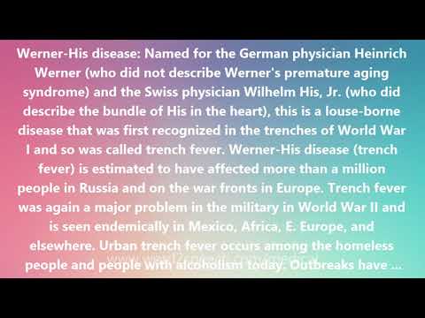 Werner-His disease - Medical Definition and Pronunciation