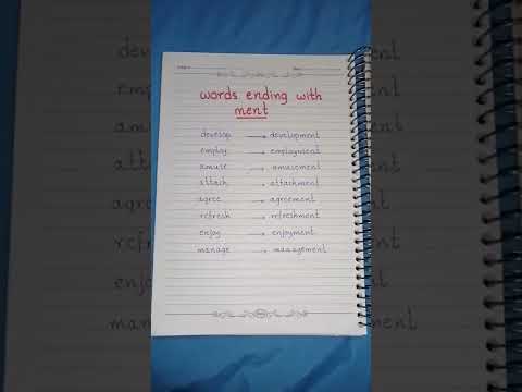 words ending with "ment"