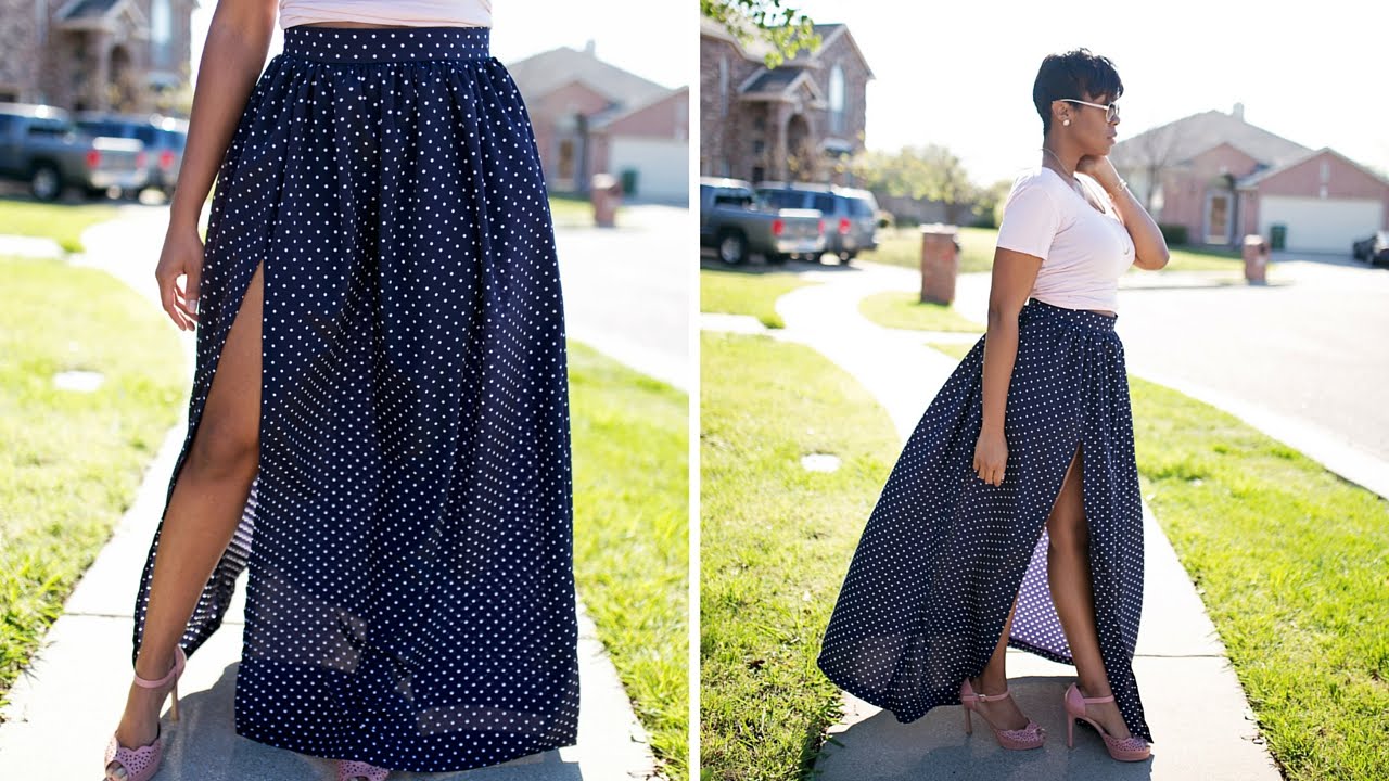 DIY Tutorial: Maxi Skirt with High Split