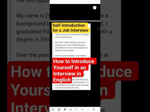 How to Introduce Yourself in an Interview in English