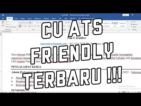 TERBARU !! Cara Buat CV ATS FRIENDLY di Ms. Word [FREE TEMPLATE]
