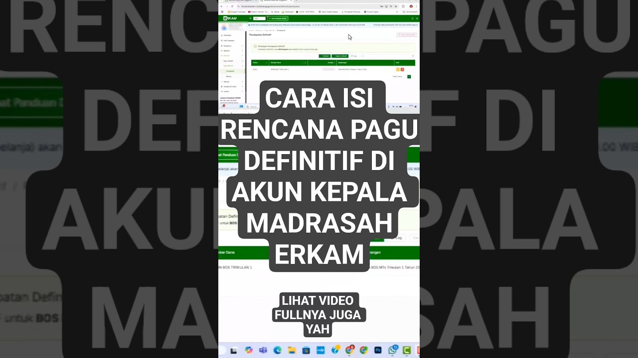 CARA ISI PAGU DEFINITIF DI AKUN KEPALA ERKAM #bosmadrasah #kemenag #bos #boss #madrasah