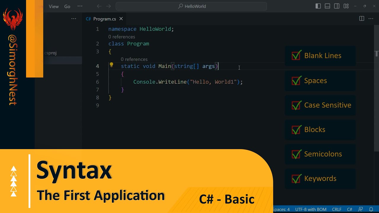 C# Tutorial - Basic - 008 - Syntax