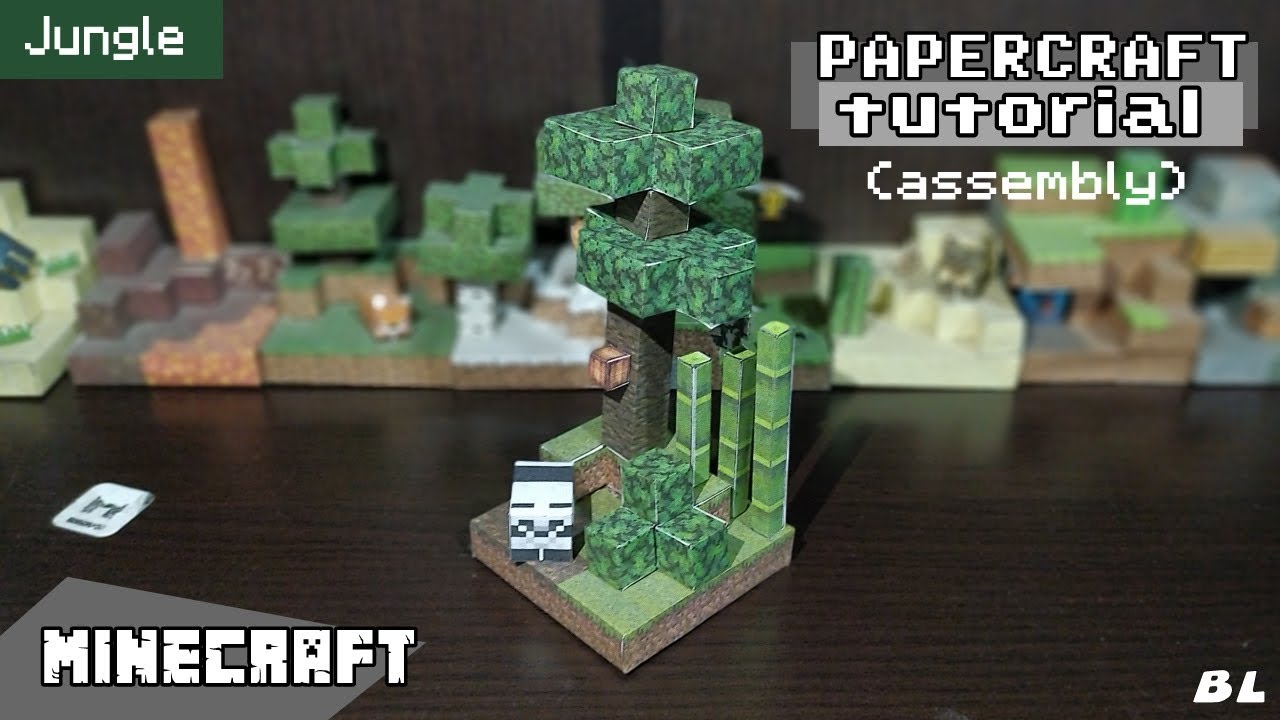 Jungle Minecraft Papercraft - assembly tutorial - Bylominion