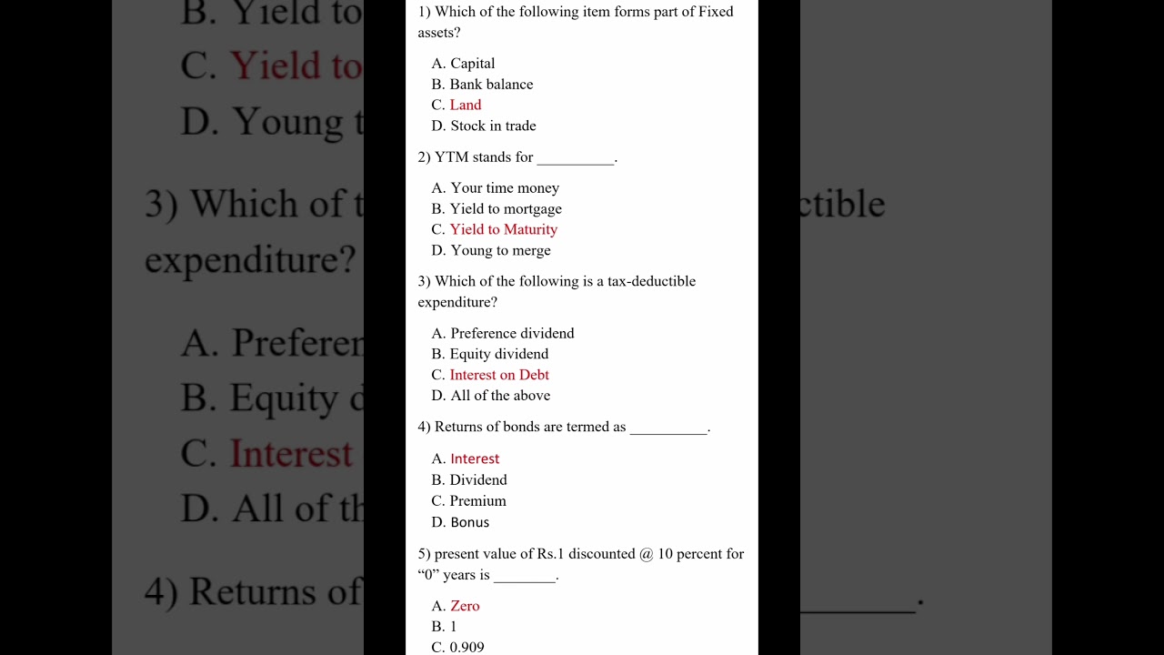 TYBAF SEM V | FINANCIAL MANAGEMENT | IMPORTANT MCQ'S WITH ANSWER