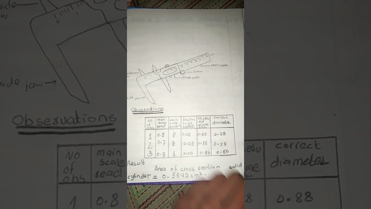 #9th class physics practical book exp1.1