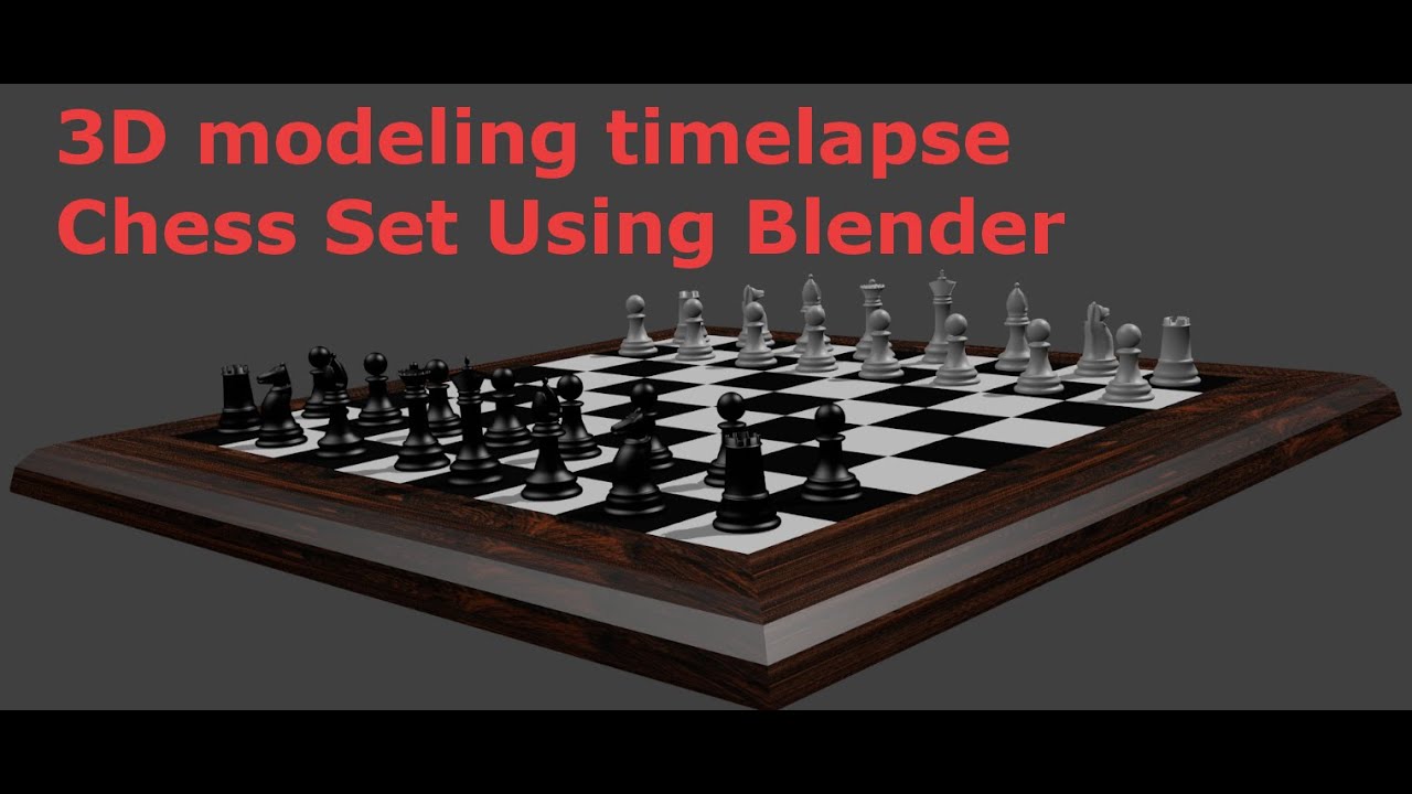 3D modeling timelapse - full chess set - Blender