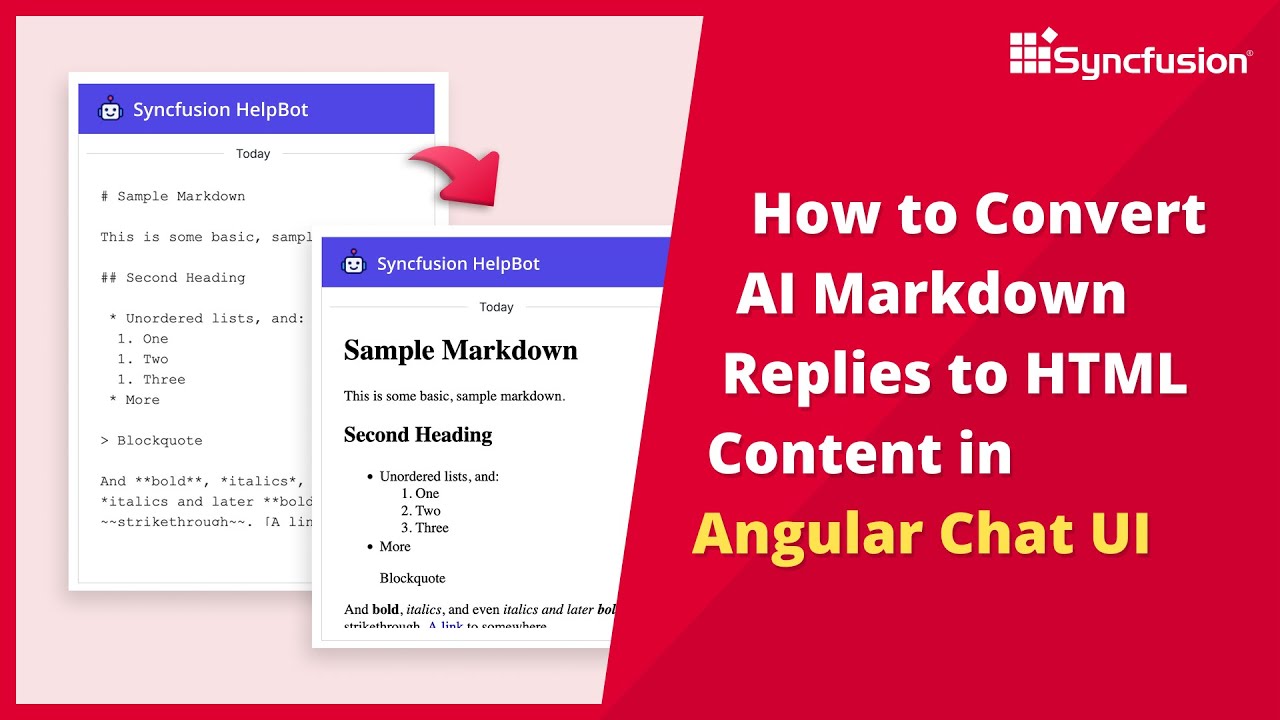 Convert AI Markdown Replies to HTML Content in Angular Chat UI