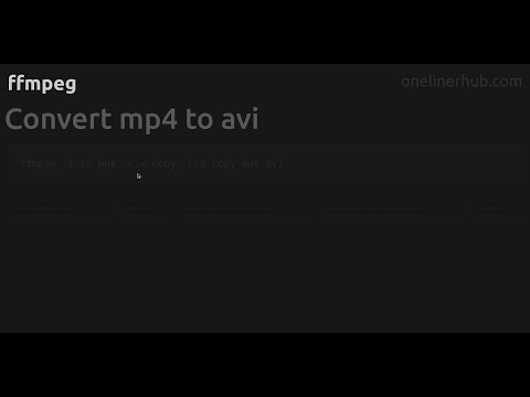Convert mp4 to avi #ffmpeg