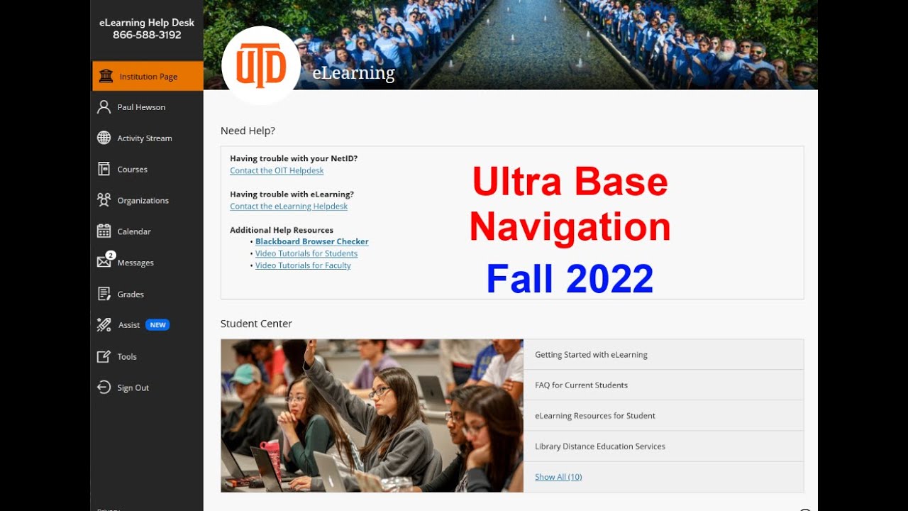 Ultra Base Navigation - Coming to eLearning Fall 2022