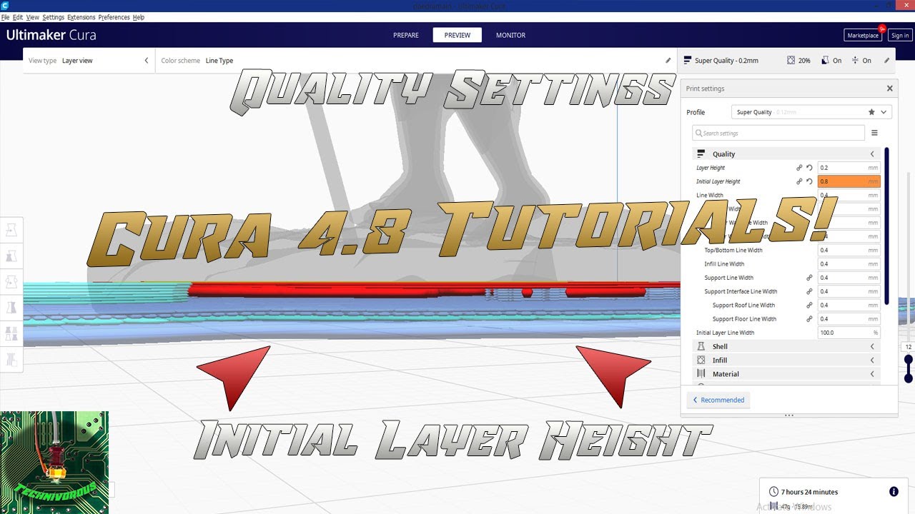 Cura 4.8 Tutorial -  Quality Settings - Initial Layer Height