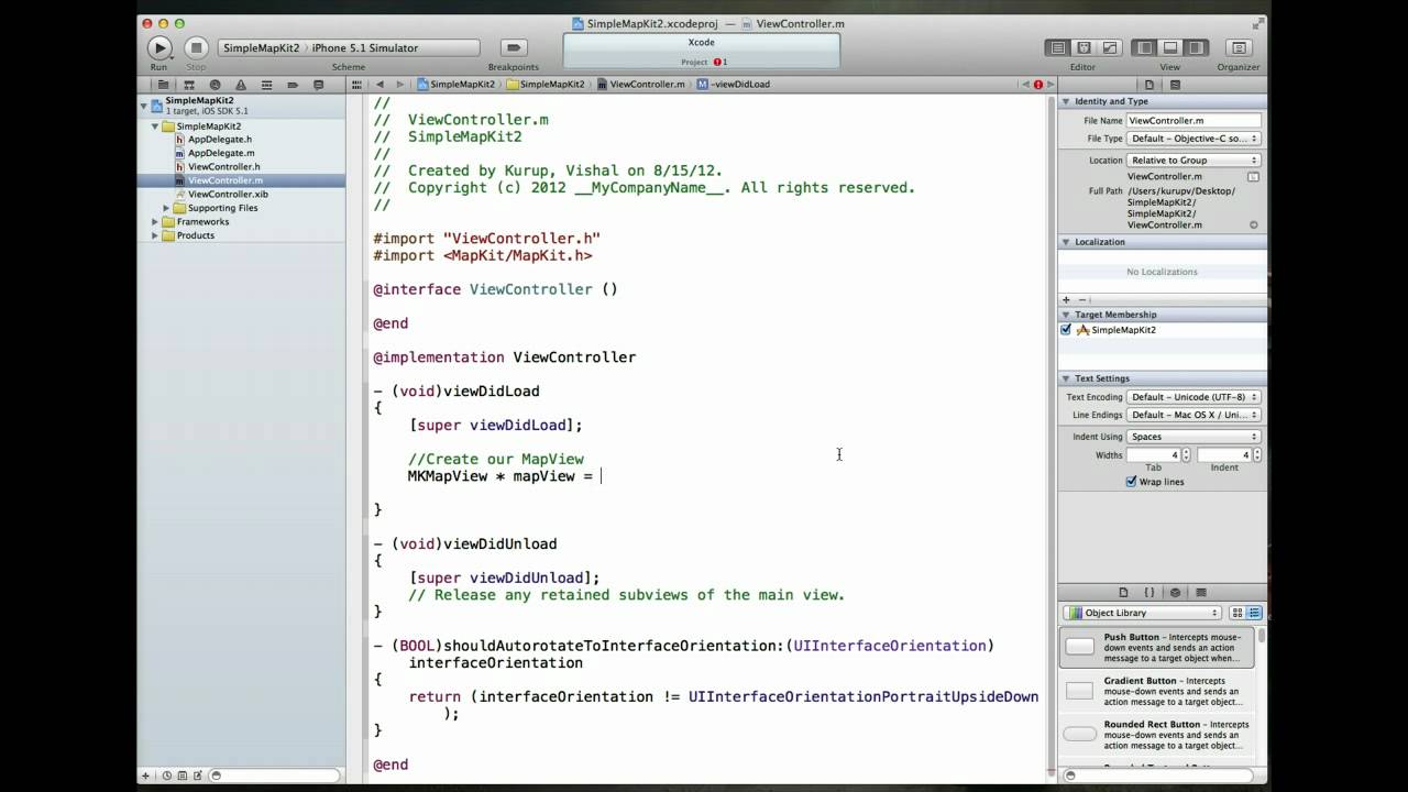 iOS Tutorial - Getting Started with MapKit - Creating a MapView programmatically - Tutorial 2