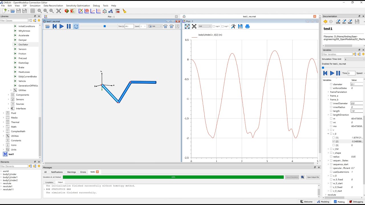 Getting Started with OpenModelica | Mechanics Multibody
