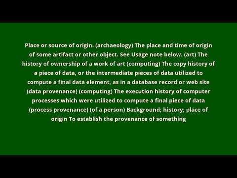 what is the meaning of provenance