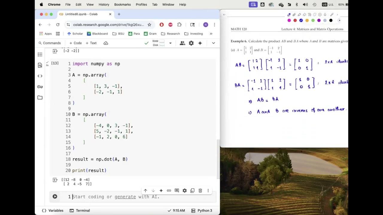 Matrix Operations with Python